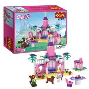 dream girls building blocks toys king prince princess pink palace and castle building sets for boys and girls preschool educational toys 178 pcs 3272