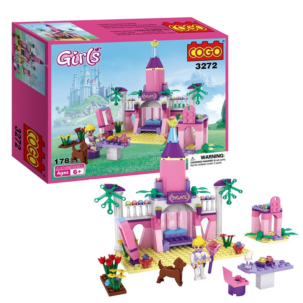 Dream Girls Building Blocks Toys King Prince Princess Pink Palace and Castle Building Sets for Boys and Girls Preschool Educational Toys 178 Pcs 3272