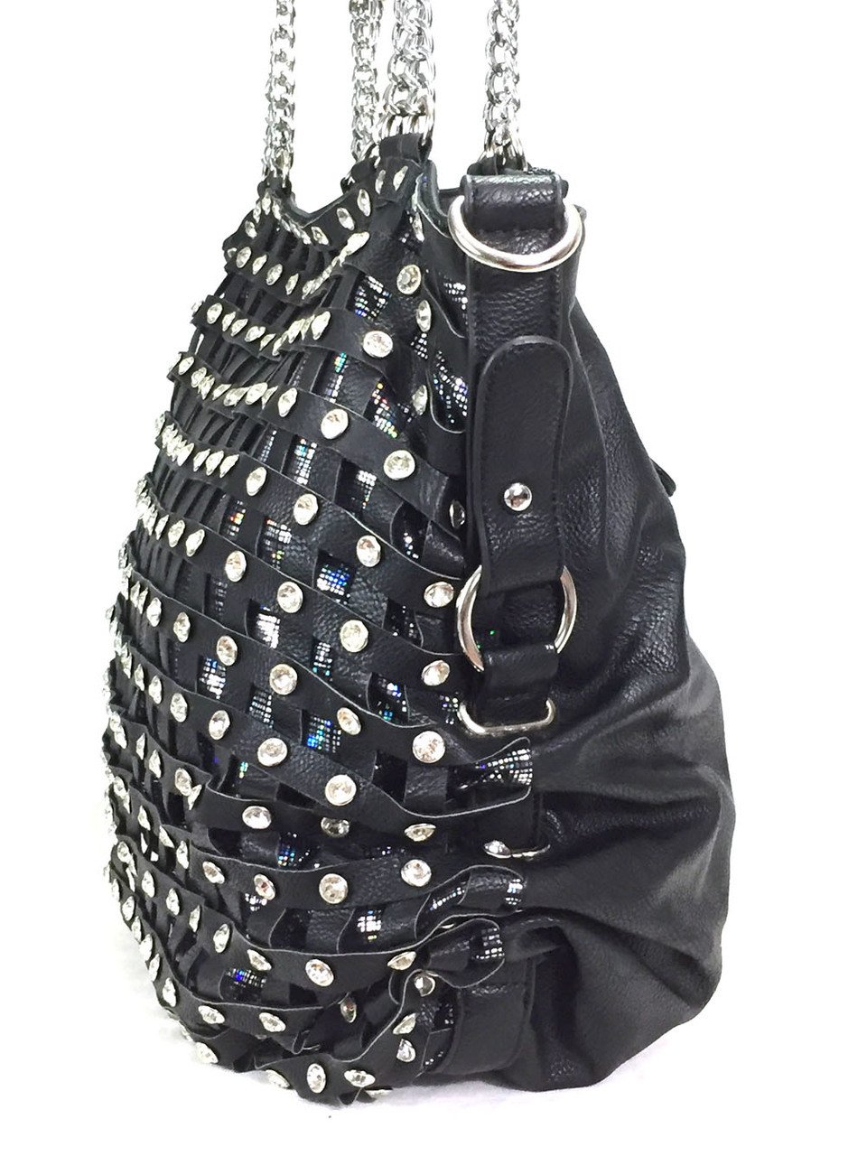 Zzfab Premium Classic Net Bling Handbag Black