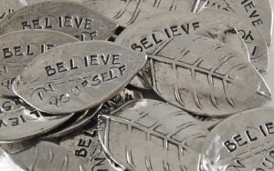 set of 10 believe in yourself sentiment tokens