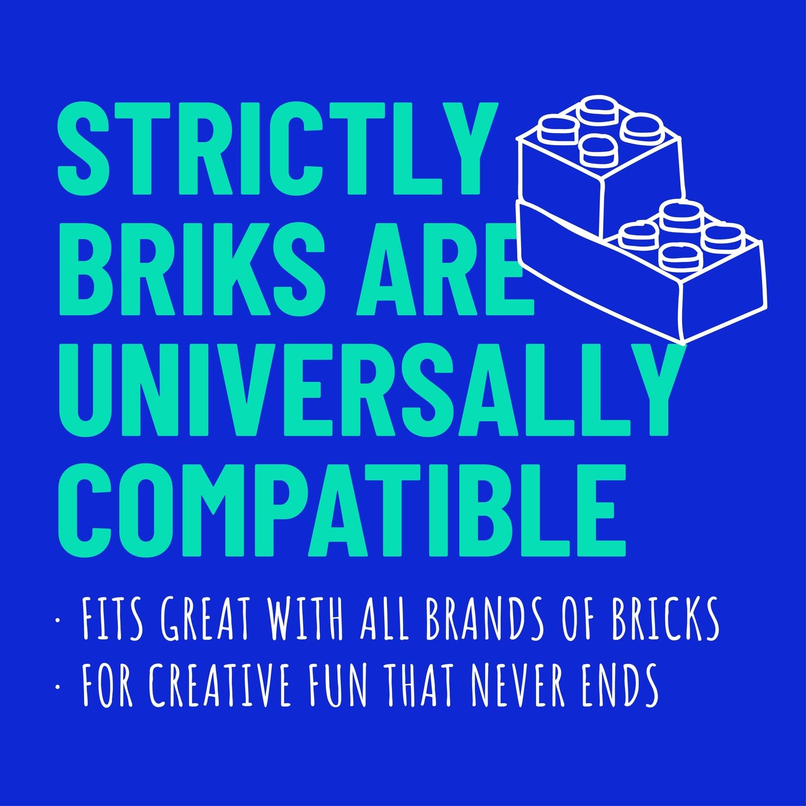 Strictly Briks 12 Pack Stackable Baseplates 10x10 - Building Brick Base Plates with 32 x 32 Studs, Mats, Bases, Boards, Sheets - Compatible with All Major Brands - Rainbow Colors