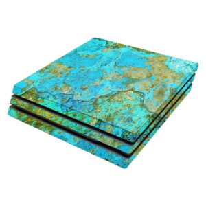 mightyskins skin compatible with sony ps4 pro console - teal marble | protective, durable, and unique vinyl decal wrap cover | easy to apply, remove, and change styles | made in the usa