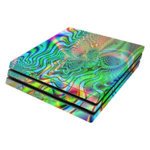 mightyskins skin compatible with sony ps4 pro console - psychedelic | protective, durable, and unique vinyl decal wrap cover | easy to apply, remove, and change styles | made in the usa