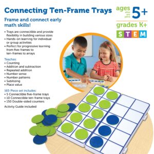 Learning Resources Connecting Ten-Frame Trays, 165 Pieces