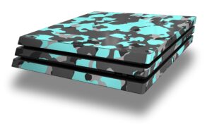 wraptorskinz ps4 pro skin wraptorcamo old school camouflage camo neon teal - decal style skin wrap fits sony playstation 4 pro console