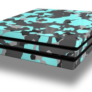 WraptorSkinz PS4 Pro Skin WraptorCamo Old School Camouflage Camo Neon Teal - Decal Style Skin Wrap fits Sony PlayStation 4 Pro Console