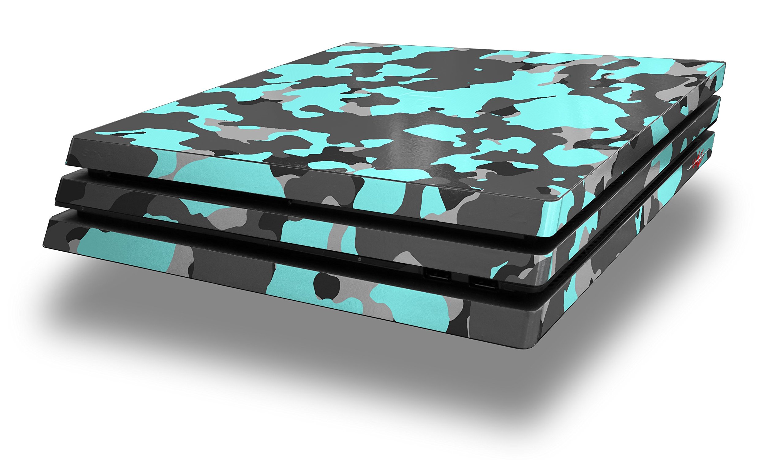 WraptorSkinz PS4 Pro Skin WraptorCamo Old School Camouflage Camo Neon Teal - Decal Style Skin Wrap fits Sony PlayStation 4 Pro Console