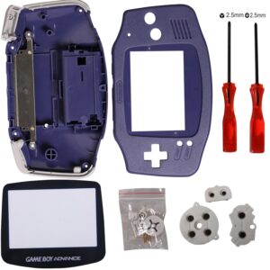 timorn gba case replacement, full parts replacement housing shell pack for game boy advance (blue)