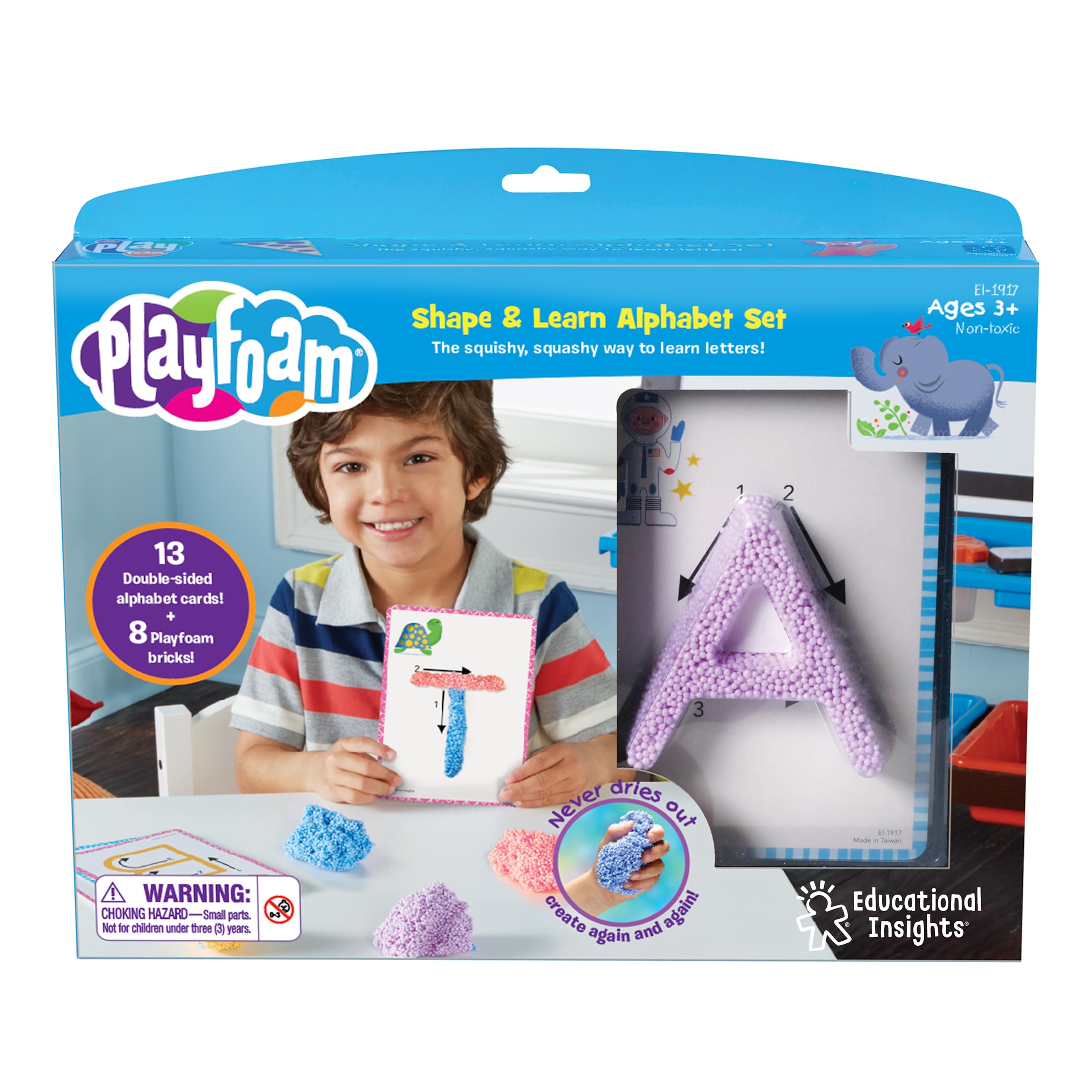 Educational Insights Playfoam Shape & Learn 26 Letter Alphabet Set - Letter Recognition for Preschoolers, ABC Learning for Kids, Sensory Letters for Boys and Girls Ages 3+