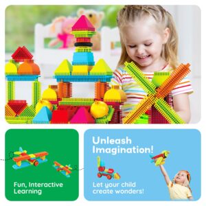 PicassoTiles 120pcs Hedgehog Interlocking Building Blocks Tiles Construction Toy Set Learning Playset STEAM Development Preschool Kindergarten Toy for Kids Age3+ PTB120