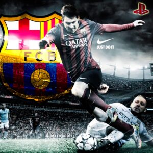 Skin Ps4 Slim - Lionel Messi FC BARCELLONA - Limited Edition Decal Cover ADESIVA Playstation 4 Slim Sony Bundle