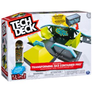 Tech Deck, Transforming SK8 Container Pro Modular Skatepark with Exclusive Fingerboard, Kids Toy for Ages 6 and Up (Styles May Vary)