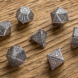 Q Workshop Metal Mythical 7 Polyhedral Ornamented Dice Set