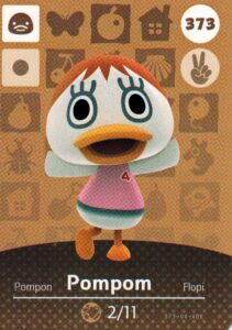 nintendo animal crossing happy home designer amiibo card pompom 373/400 usa version