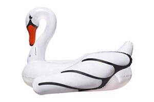 poolmaster jumbo swimming pool float rider, swan, white extra large