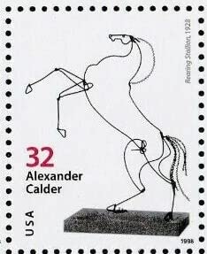 USPS Alexander Calder Full Sheet, Cent Postage Stamps, USA 1997, Scott 3198-3202