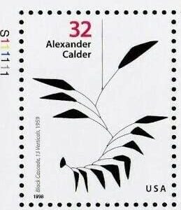 USPS Alexander Calder Full Sheet, Cent Postage Stamps, USA 1997, Scott 3198-3202