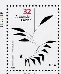 USPS Alexander Calder Full Sheet, Cent Postage Stamps, USA 1997, Scott 3198-3202