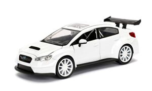 jada toys fast & furious 1:24 mr. little nobody's subaru wrx sti die-cast car, toys for kids and adults, white (98296)