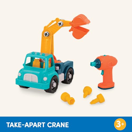 Battat – Classic Construction Toy – Pretend Play Tools – Toddler Trucks – Dexterity Building Toy – 3 Years + – Take-Apart Crane