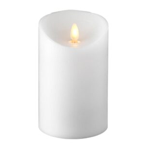 raz imports inc push flame flameless battery operated led pillar candle white 3.5"x 5" for home décor, holiday and gift