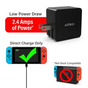 Nyko Switch Power Kit - Portable AC Adapter for Nintendo Switch, Switch Lite, and OLED Switch - Charger Cable and Power Cord, Detachable, Compact, High-Speed, AC Adapter