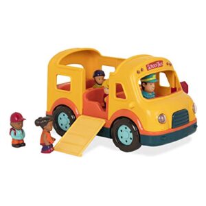 battat – light-up yellow bus – 5 toy figures – realistic sounds – folding stop sign – 18 months + – light & sound school bus