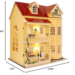 Flever® Dollhouse Miniature DIY House Kit Manual Creative with Furniture for Romantic Artwork Gift-Great Villa (Fairy Homeland)