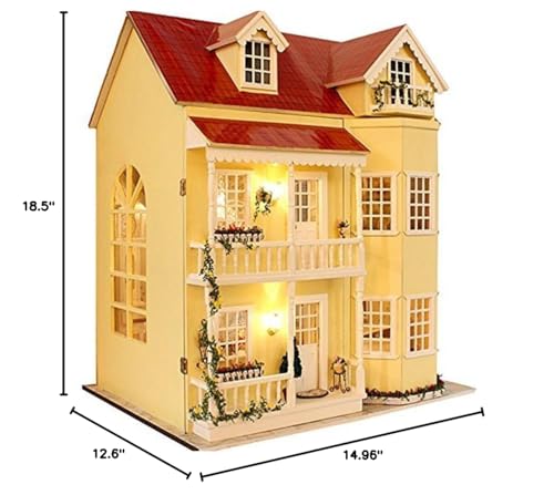 Flever® Dollhouse Miniature DIY House Kit Manual Creative with Furniture for Romantic Artwork Gift-Great Villa (Fairy Homeland)