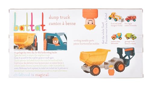 Battat – Yellow Dump Truck – Classic Toddler Trucks – Kids Construction Toys – Soft Rubber Wheels – 18 Months + – Dump Truck