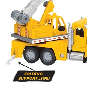 DRIVEN by Battat – Micro Crane Truck – Toy Crane Truck with Lights, Sounds and Movable Parts for Kids Age 3+ , Yellow