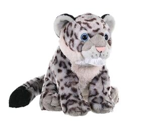 wild republic snow leopard, cuddlekins, stuffed animal, 12 inches, gift for kids, plush toy, fill is spun recycled water bottles