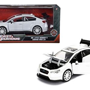 Jada Toys Fast & Furious 1:24 Mr. Little Nobody's Subaru WRX STI Die-cast Car, Toys for Kids and Adults, White (98296)