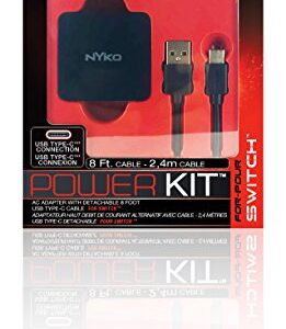 Nyko Switch Power Kit - Portable AC Adapter for Nintendo Switch, Switch Lite, and OLED Switch - Charger Cable and Power Cord, Detachable, Compact, High-Speed, AC Adapter