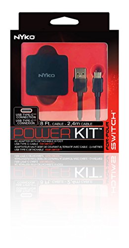 Nyko Switch Power Kit - Portable AC Adapter for Nintendo Switch, Switch Lite, and OLED Switch - Charger Cable and Power Cord, Detachable, Compact, High-Speed, AC Adapter