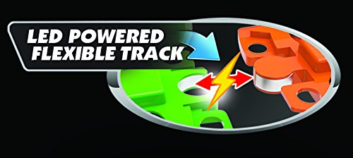 Mindscope LED Laser Tracks by Twister Tracks 12 Feet of Light Up Flexible Track + 1 Light Up Race Car Each Individual Track Piece Contains Lights (Standard Color System)