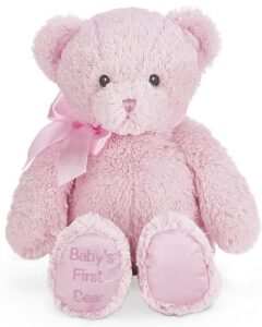 bearington pink teddy bear plush, 12 inch stuffed animal for girls