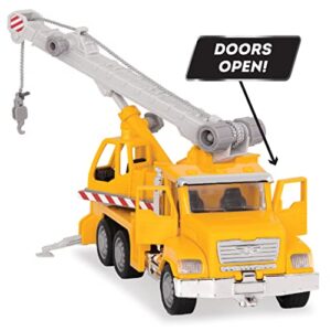 DRIVEN by Battat – Micro Crane Truck – Toy Crane Truck with Lights, Sounds and Movable Parts for Kids Age 3+ , Yellow