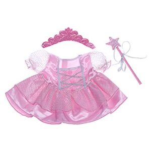 Pink Fairy Princess w/Wand & Tiara Dress Teddy Bear Clothes Outfit Fit 14-18 Build-a-Bear and Make Your Own Stuffed Animals