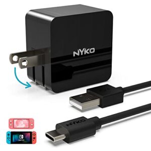 Nyko Switch Power Kit - Portable AC Adapter for Nintendo Switch, Switch Lite, and OLED Switch - Charger Cable and Power Cord, Detachable, Compact, High-Speed, AC Adapter