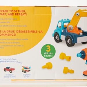 Battat – Classic Construction Toy – Pretend Play Tools – Toddler Trucks – Dexterity Building Toy – 3 Years + – Take-Apart Crane