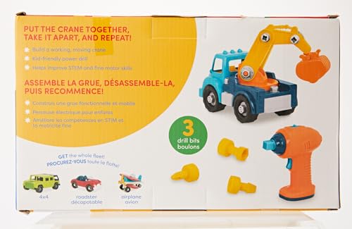 Battat – Classic Construction Toy – Pretend Play Tools – Toddler Trucks – Dexterity Building Toy – 3 Years + – Take-Apart Crane