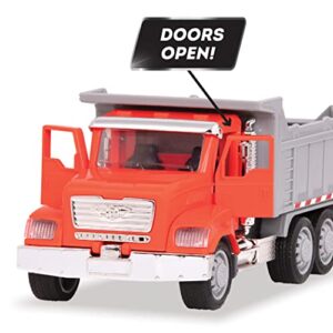 Driven by Battat – Micro 1:24 Scale – Dump Truck Toy – Construction Car Toy with Lights, Sounds & Movable Parts – Gift for Boys & Girls Age 3+