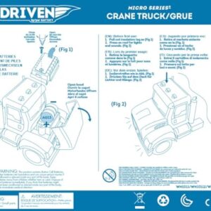 DRIVEN by Battat – Micro Crane Truck – Toy Crane Truck with Lights, Sounds and Movable Parts for Kids Age 3+ , Yellow