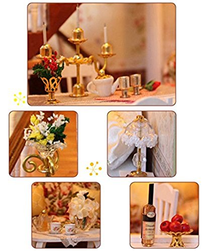 Flever® Dollhouse Miniature DIY House Kit Manual Creative with Furniture for Romantic Artwork Gift-Great Villa (Fairy Homeland)