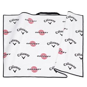 callaway golf 2017 microfiber callaway and odyssey tour towel, white, 20 x 30