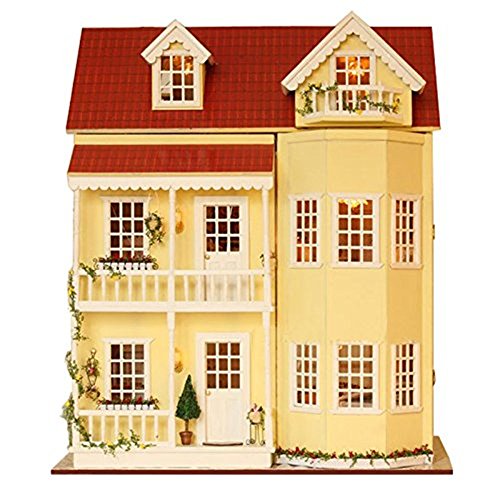 Flever® Dollhouse Miniature DIY House Kit Manual Creative with Furniture for Romantic Artwork Gift-Great Villa (Fairy Homeland)