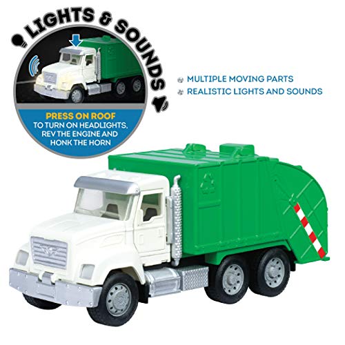 Driven by Battat – Toy Recycling Truck For Kids – Toy Work Vehicle – Lights & Sounds – Movable Parts – 3 Years + – Micro Recycling Truck