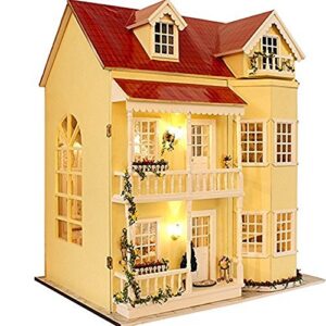 flever® dollhouse miniature diy house kit manual creative with furniture for romantic artwork gift-great villa (fairy homeland)