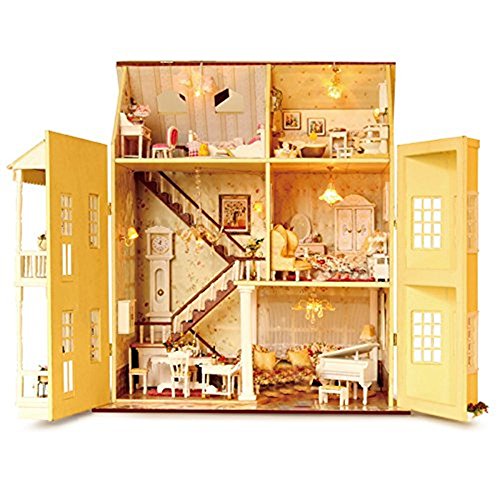 Flever® Dollhouse Miniature DIY House Kit Manual Creative with Furniture for Romantic Artwork Gift-Great Villa (Fairy Homeland)